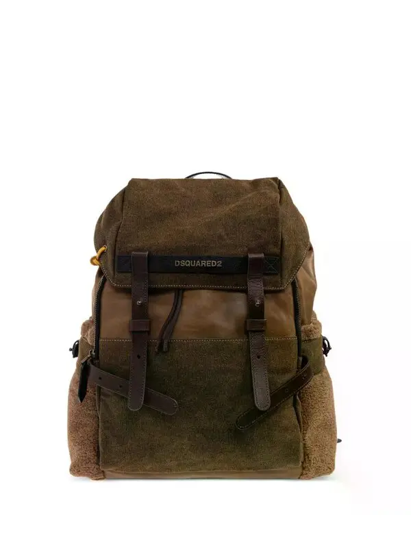 Dsquared2 Leather-trimmed Canvas Backpack - Brown