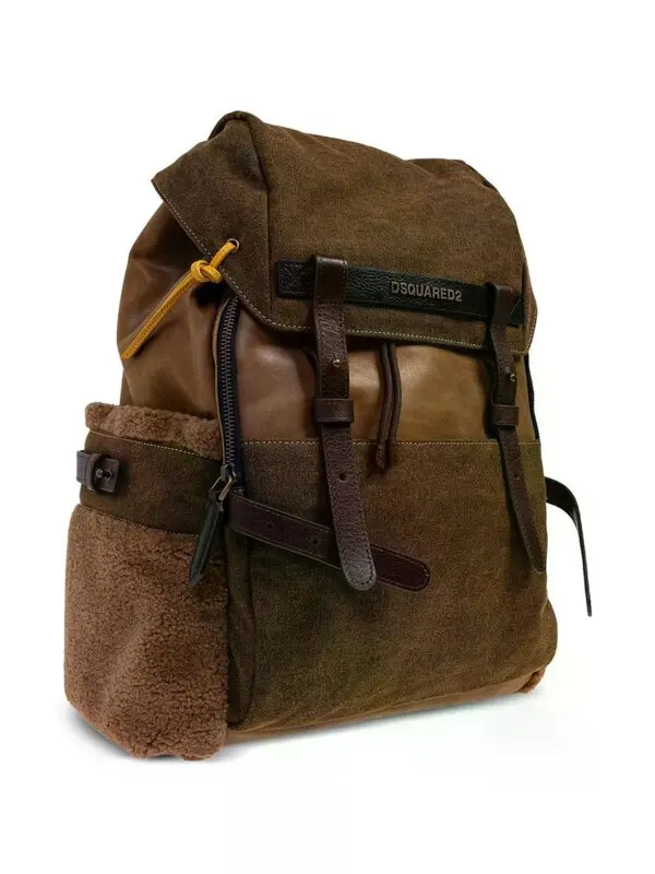 Dsquared2 Leather-trimmed Canvas Backpack