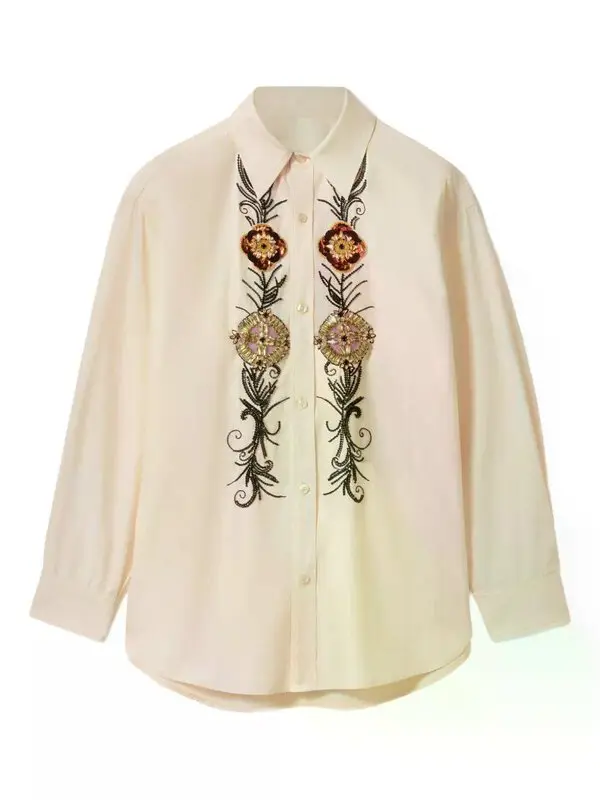 La DoubleJ Embellished Cotton Shirt