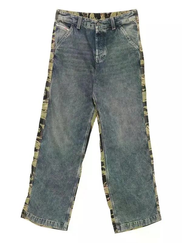 DIESEL Tiger-stripe Panel Jeans