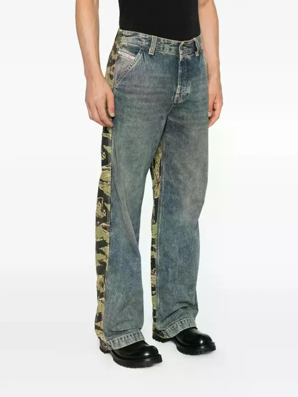DIESEL Tiger-stripe Panel Jeans