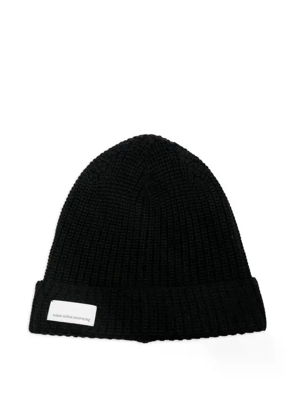 NINE:INTHE:MORNING Ribbed Wool Beanie - Black