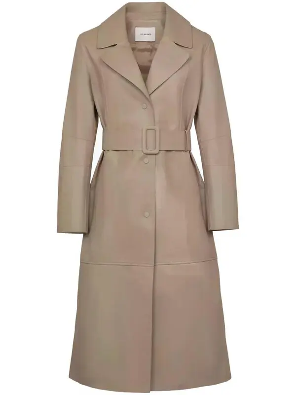 YVES SALOMON Leather Trench Coat - Neutrals
