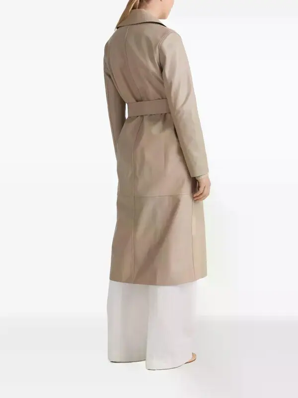 YVES SALOMON Leather Trench Coat - Neutrals