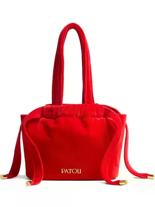 PATOU Evening Drawstring Velvet Bag - Red