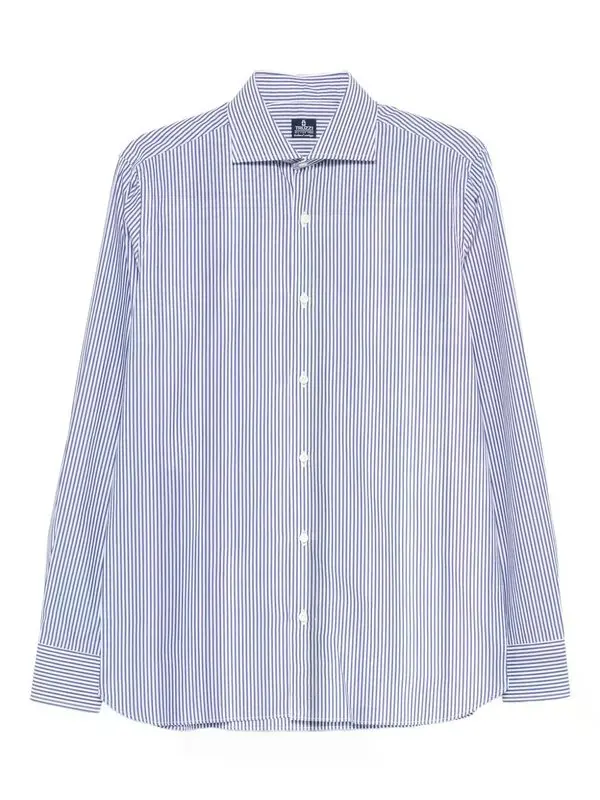 TRUZZI Striped Cotton Shirt - Blue