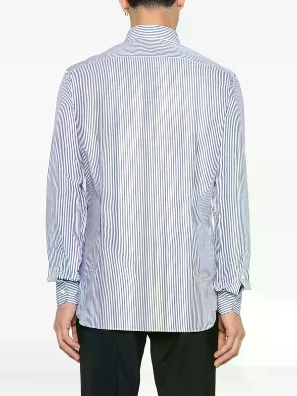 TRUZZI Striped Cotton Shirt - Blue
