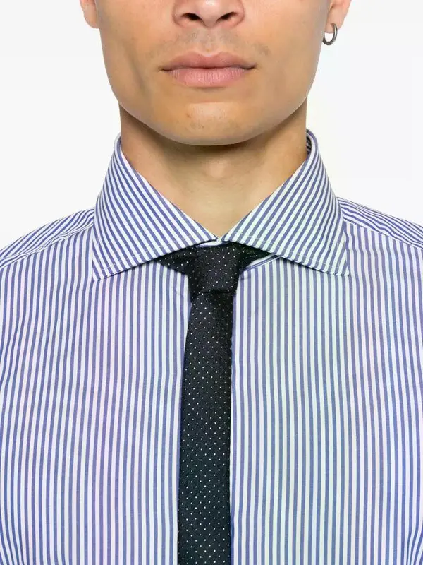 TRUZZI Striped Cotton Shirt - Blue