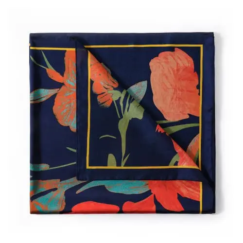 YOUZEY Koi Pond Floral Scarf - Blue