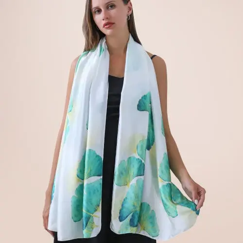 YOUZEY Clover Green & White Lightweight Scarf - Green/white