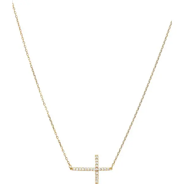 BEARFRUIT JEWELRY Sterling Cross Necklace - Gold