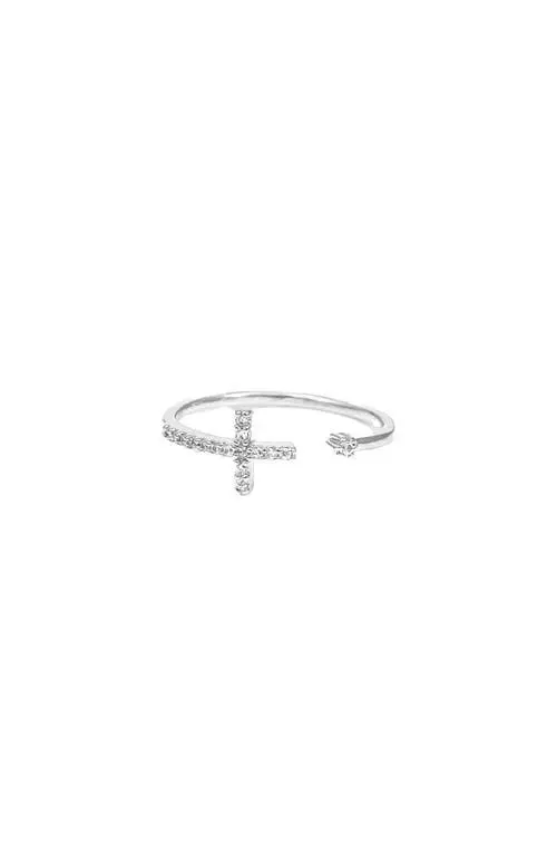 BEARFRUIT JEWELRY 14k Plated Cross Ring - Silver