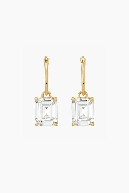 BEARFRUIT JEWELRY Lena Sparkle Crystal Drop Earrings - Gold