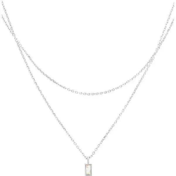 BEARFRUIT JEWELRY Sterling 18k Plated Elayna Layered Necklace - Silver