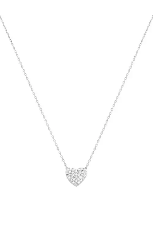BEARFRUIT JEWELRY Sterling Plated Crystal Heart Necklace - Silver