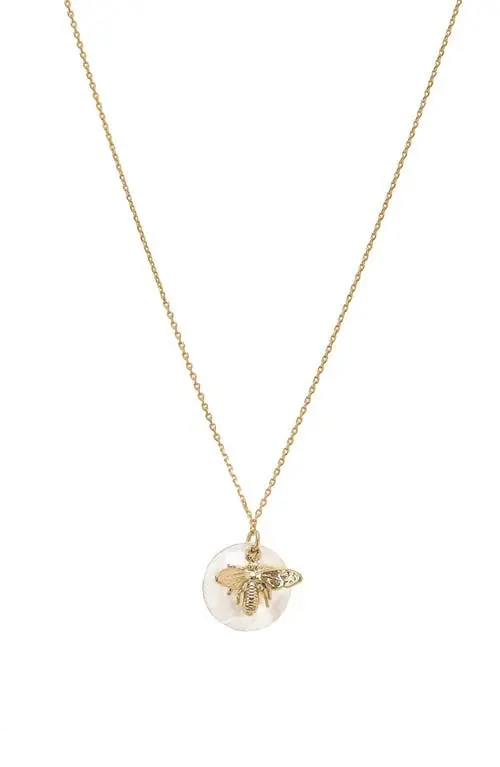 BEARFRUIT JEWELRY Sterling Bee Cultured Pearl Necklace - Gold