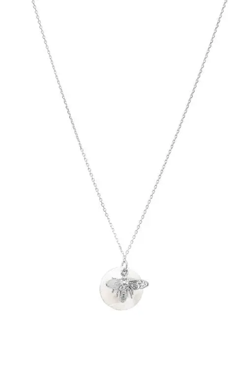 BEARFRUIT JEWELRY Sterling Bee Cultured Pearl Necklace - Silver