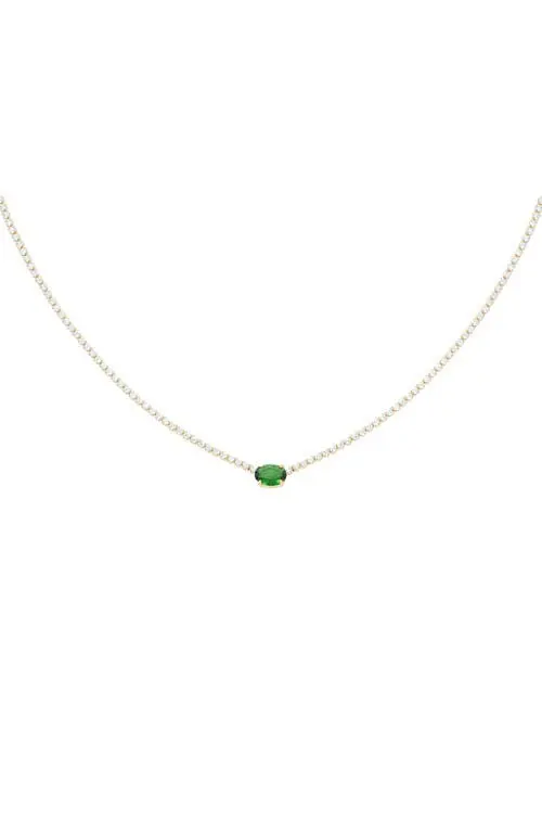 BEARFRUIT JEWELRY Sterling Silver 18k Plated Priscilla Emerald Necklace - Gold