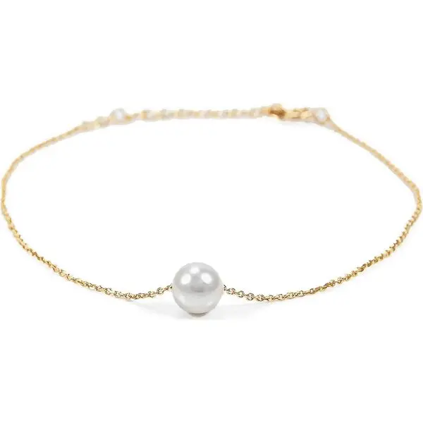 BEARFRUIT JEWELRY Sterling Plated Pearl Bracelet - Gold