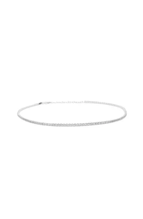 BEARFRUIT JEWELRY 18k Plated Tennis Necklace - Silver
