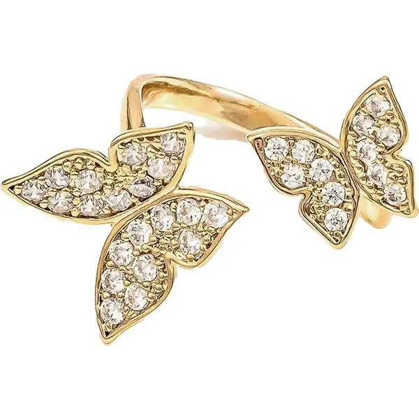 BEARFRUIT JEWELRY Butterfly Statement Ring Adjustable - Gold