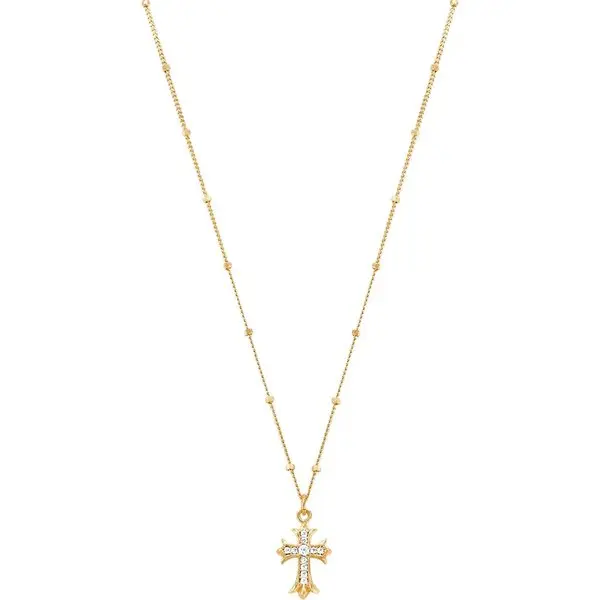 BEARFRUIT JEWELRY Sterling Isla Cross Necklace - Gold