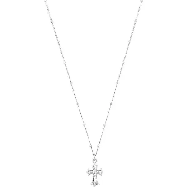 BEARFRUIT JEWELRY Sterling Isla Cross Necklace - Silver