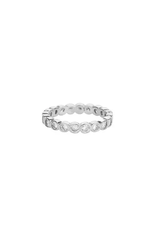 BEARFRUIT JEWELRY 18k Plated Crystal Band Ring - Silver