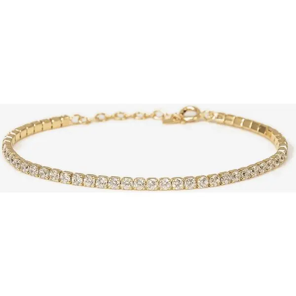 BEARFRUIT JEWELRY Sterling 18k Plated Cherie Crystal Bracelet - Gold