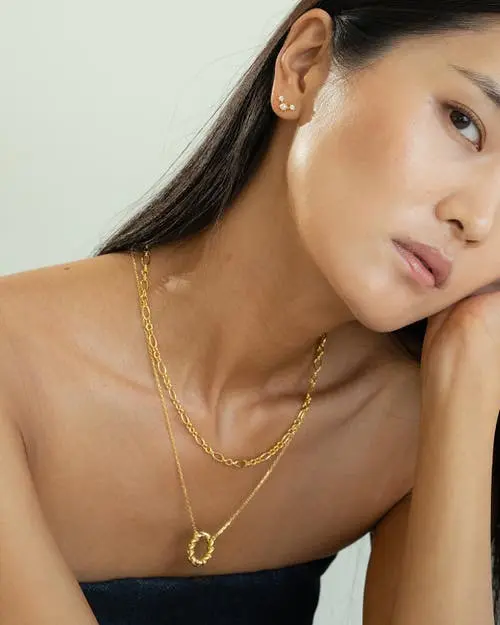 BEARFRUIT JEWELRY Sterling Silver 18k Plated Seraphina Chain Necklace