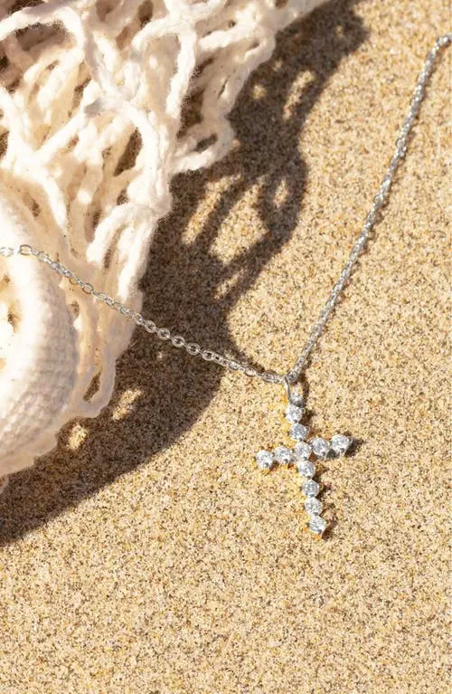 BEARFRUIT JEWELRY 14k Plated Wena Cross Pendant Necklace - Silver