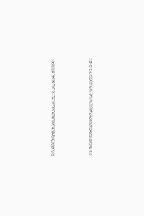 BEARFRUIT JEWELRY 18k Plated Cherie Crystal Drop Earrings - Silver