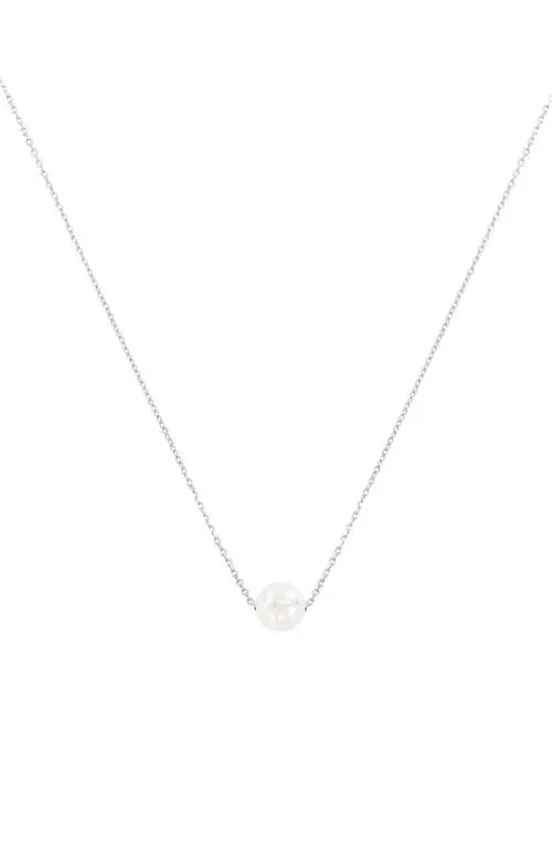 BEARFRUIT JEWELRY Abby Single Pearl Necklace - Silver