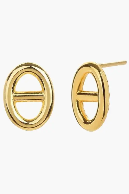 BEARFRUIT JEWELRY Erin Circle Stud Earrings - Gold