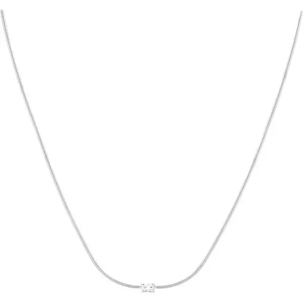 BEARFRUIT JEWELRY Sterling 18k Plated Crystal Pendant Necklace - Silver
