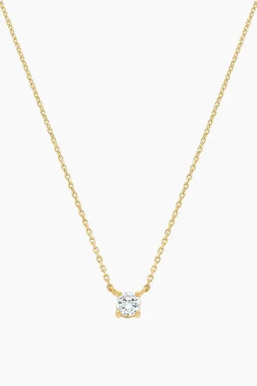 BEARFRUIT JEWELRY Sterling Silver 18k Plated Karina Crystal Pendant Necklace - Gold