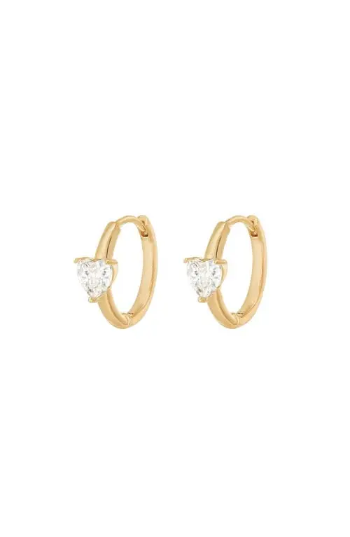 BEARFRUIT JEWELRY 18k Plated Crystal Huggie Earrings - Gold