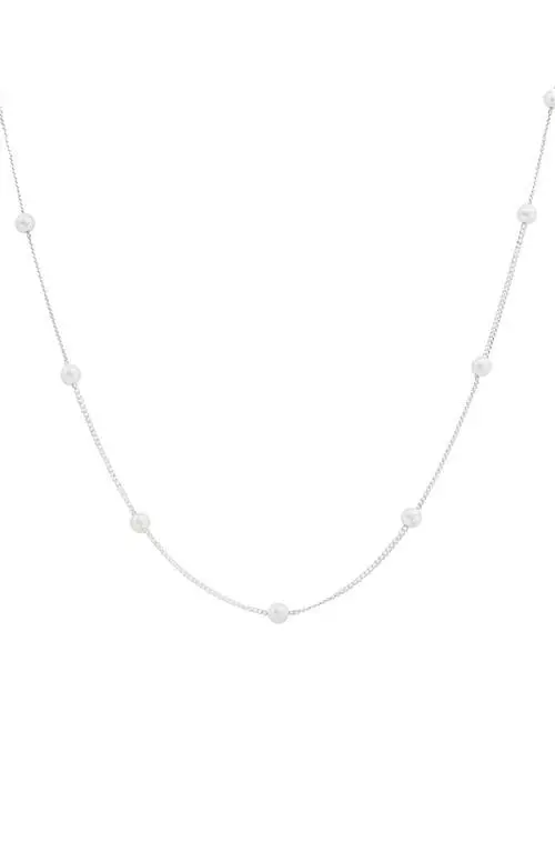 BEARFRUIT JEWELRY Sterling Gold Plated Infinite Pearl Necklace - Silver