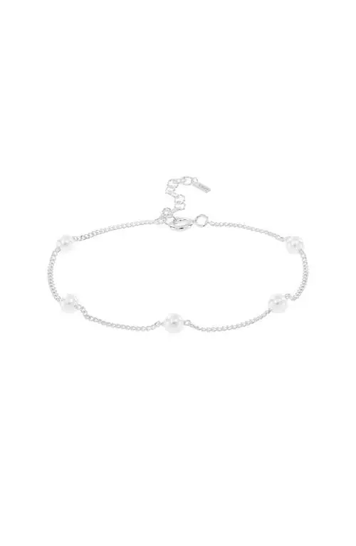 BEARFRUIT JEWELRY Sterling Gold-plated Infinite Pearl Bracelet - Silver