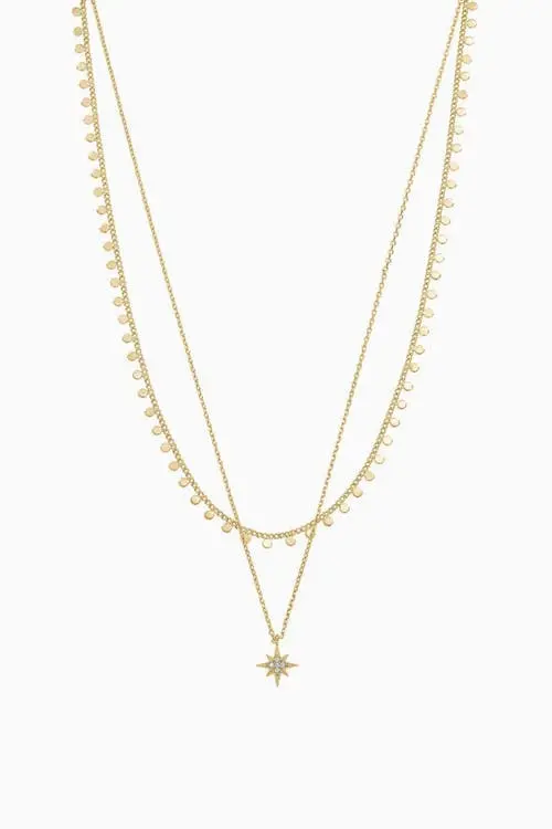BEARFRUIT JEWELRY 14k Plated North Star Layered Necklace - Gold