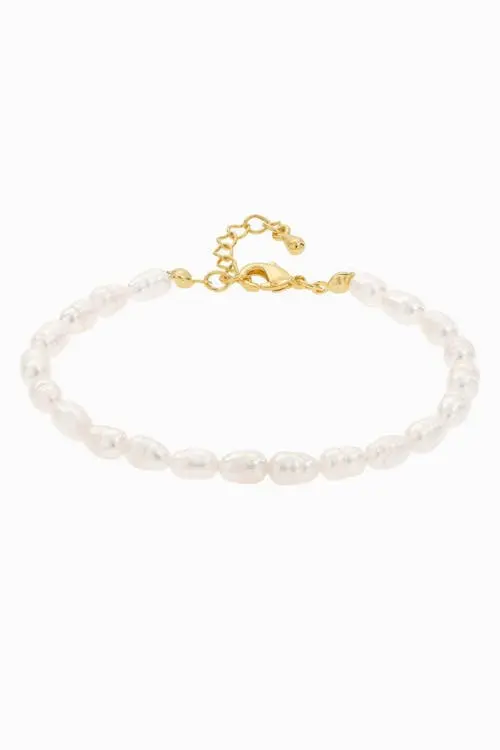 BEARFRUIT JEWELRY Memories Cultured Pearl Bracelet - Gold