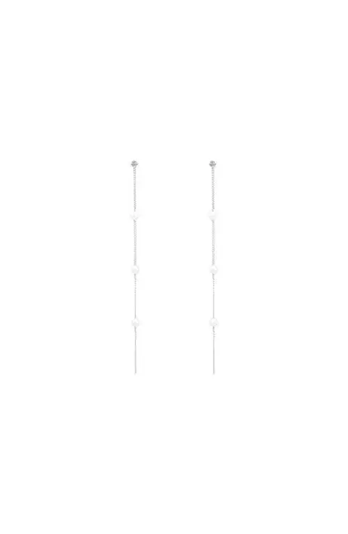 BEARFRUIT JEWELRY Sterling Infinite Pearl Drop Earrings - Silver