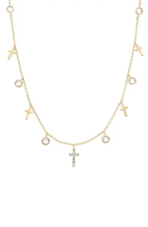 BEARFRUIT JEWELRY 14k Plated Anela Cross Necklace - Gold