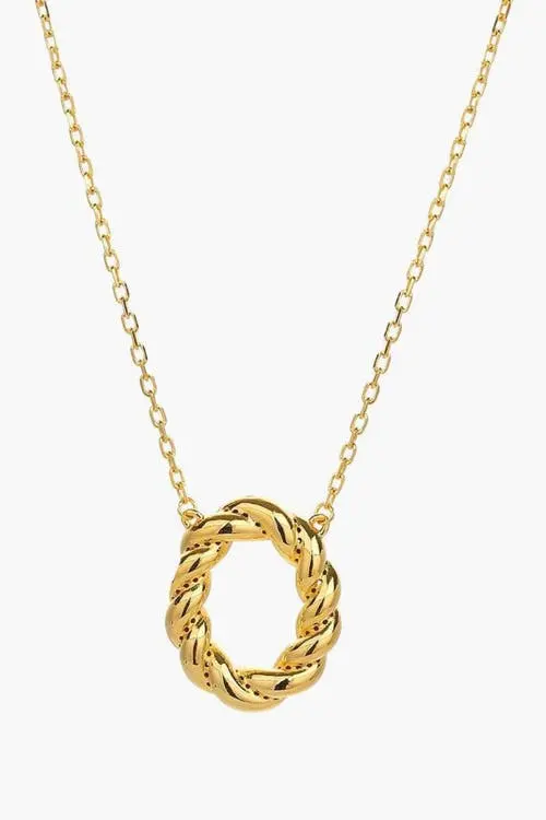 BEARFRUIT JEWELRY Eliana Circle Pendant Necklace - Gold