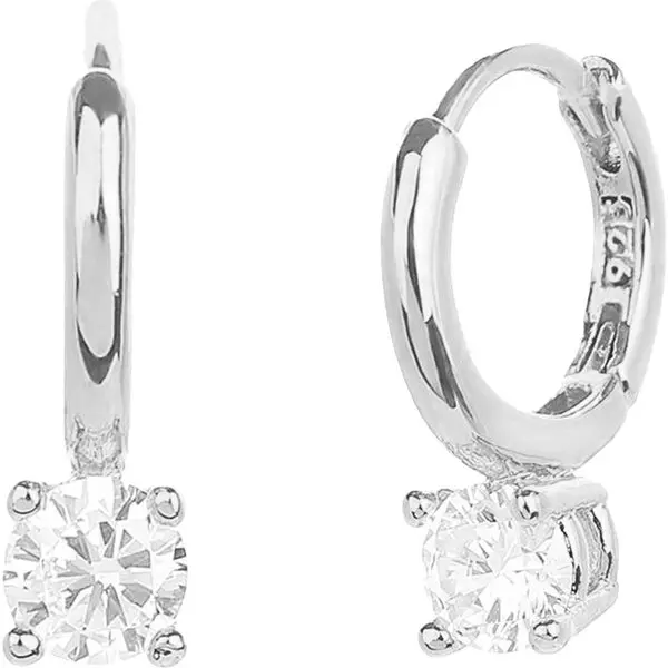 BEARFRUIT JEWELRY Sterling Anastasia Huggie Earrings - Silver