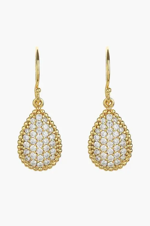 BEARFRUIT JEWELRY Sterling Silver Leah Crystal Teardrop Earrings - Gold