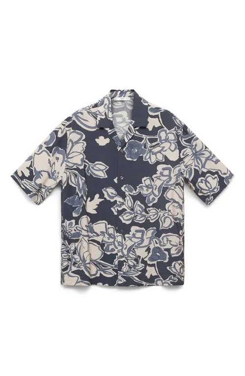 Mango Wrinkled Effect Floral Camp Shirt