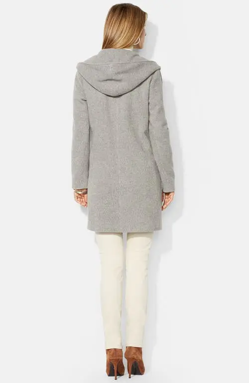 Ralph Lauren Hooded Drape Front Herringbone Coat