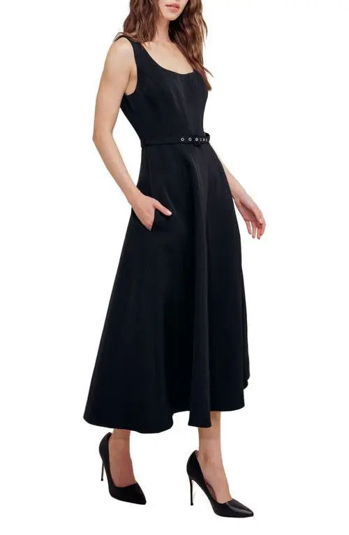 FREEMARKET Sleeveless A-line Dress With Belt