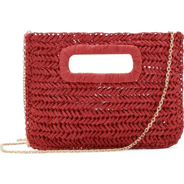 Mango Natural Fiber Clutch - Red